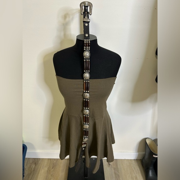 Tony Lama | Accessories | Vintage Concho Bone Bead Silver Western Black ...